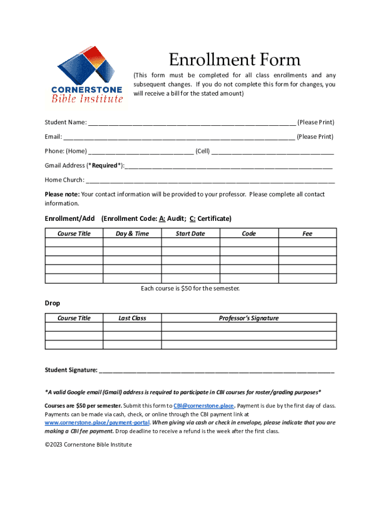 Fillable Online (This form must be completed for all class enrollments and any Fax Email Print ...