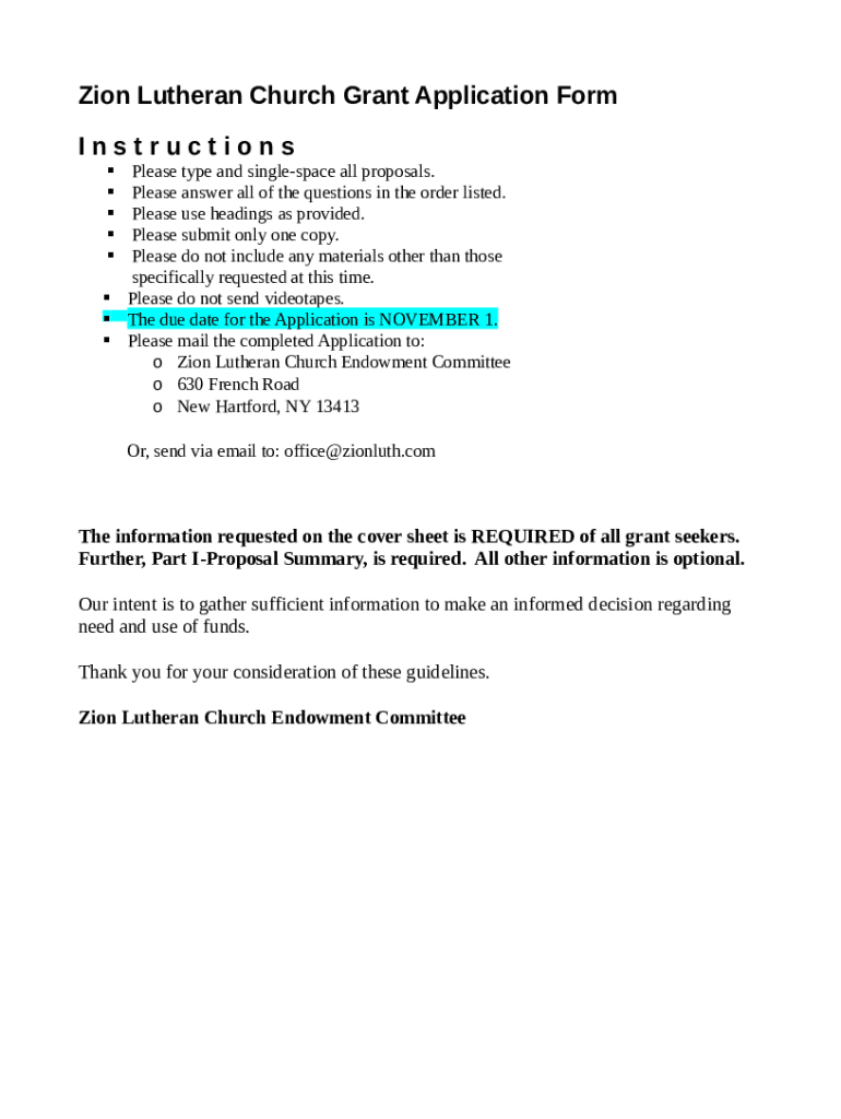 Simple Grant Application Doc Template | pdfFiller