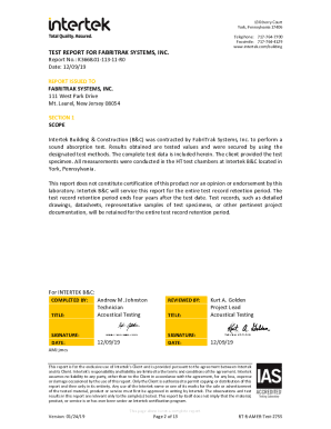 Fillable Online ASTM C423 Test Report Template. FabriTrak systems, inc ...