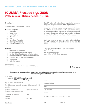 Fillable Online ICUMSA Methods of Sugar Analysis: Official and ...