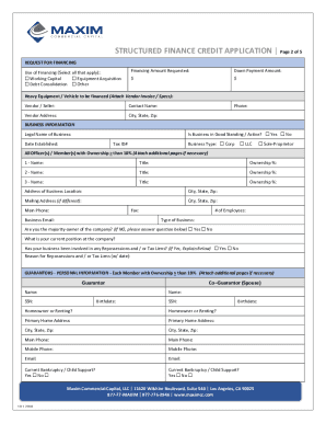 Fillable Online Free fillable Maxim Commercial Capital PDF forms Fax ...