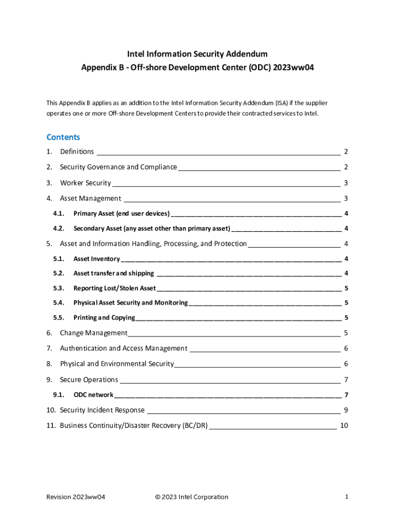 Fillable Online Off-shore Development Center (ODC) Suppliers Security ...