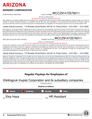 Completable En línea Claims - Workers' Compensation Compliance Poster ...