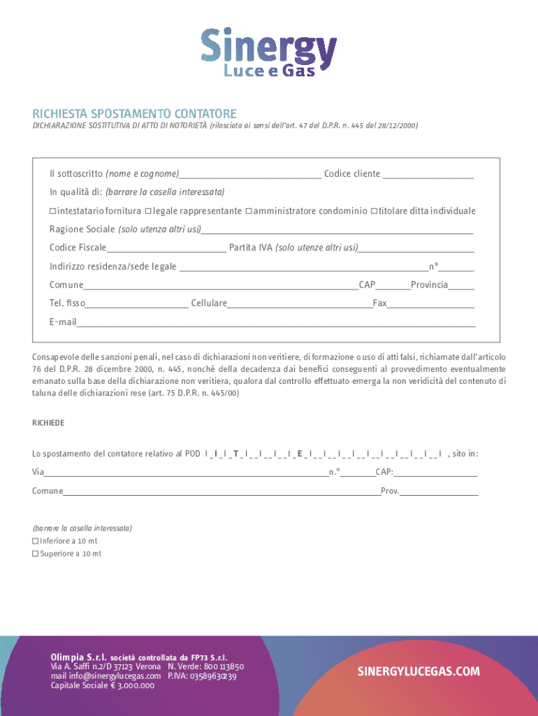 Compilabile Online Istruzioni per la compilazione del modulo di voltura Fax Email Stampa - pdfFiller