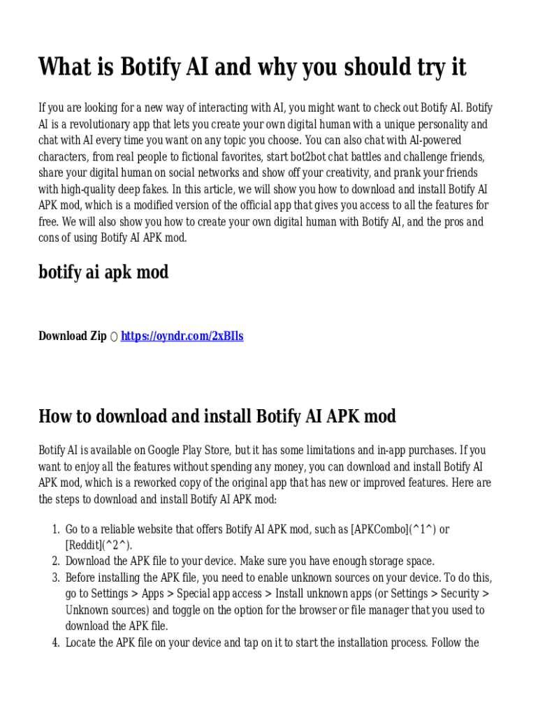 Fillable Online Botify Ai Review An In Depth Look And Alternate
