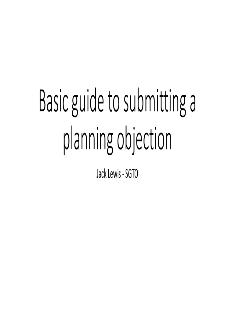 Fillable Online Basic guide to submitting a planning objection Fax ...