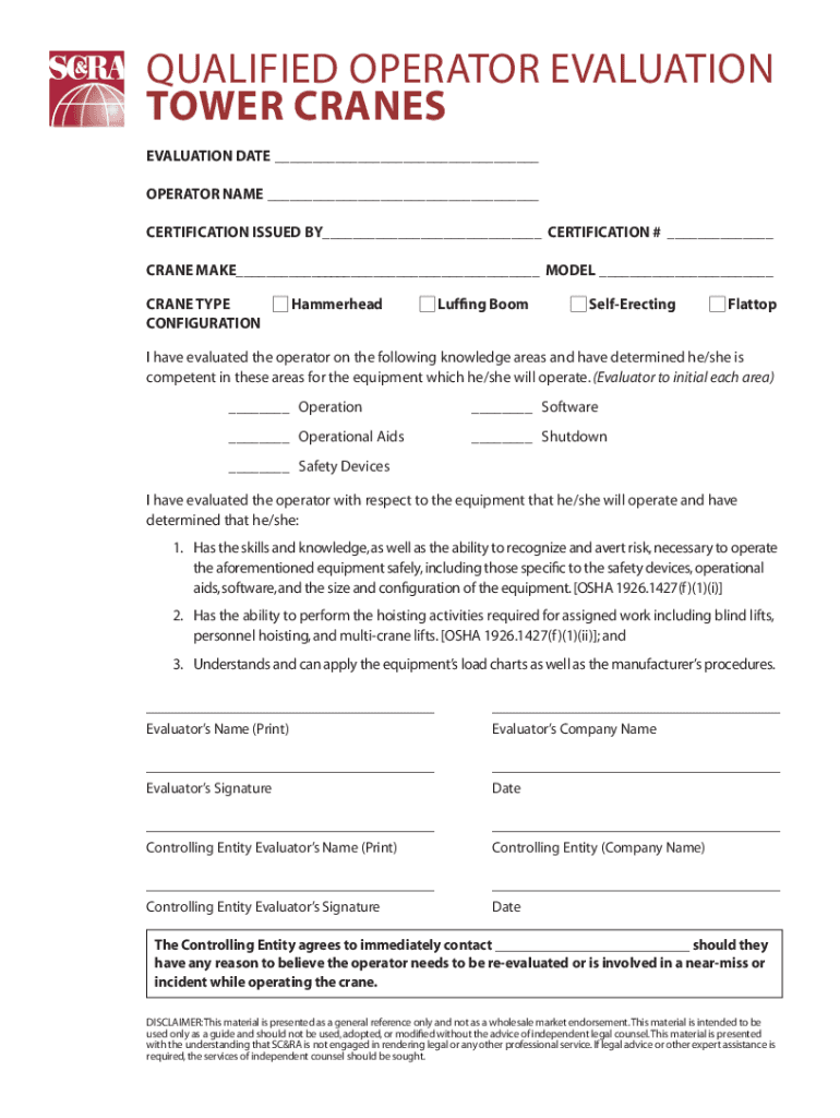 Fillable Online USACE Crane Operator Certification/Qualification ...