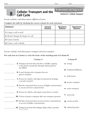 Fillable Online Cell Transport Review Worksheet Flashcards Fax Email ...