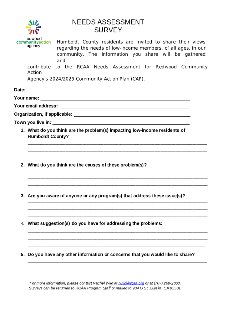 How to Conduct a Community Needs Assessment & ... Doc Template | pdfFiller