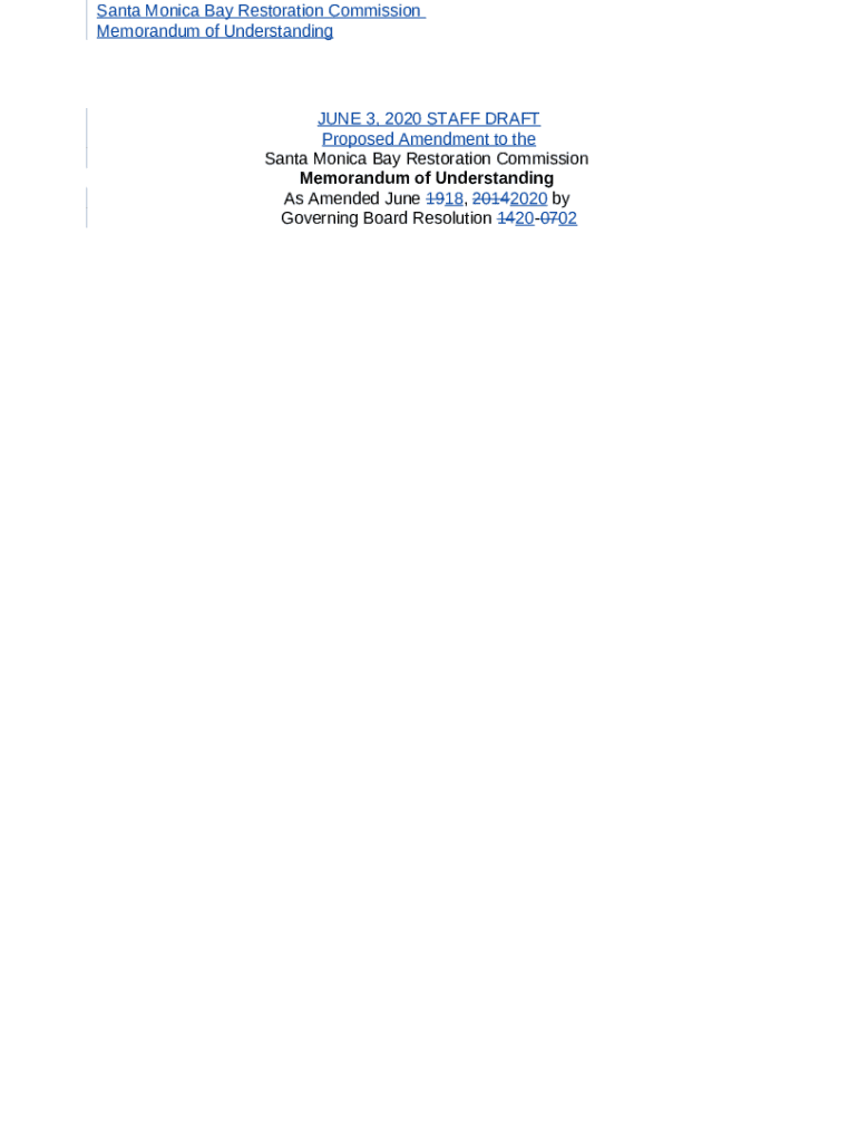 Staff Report for Proposed MOU Amendment Doc Template | pdfFiller