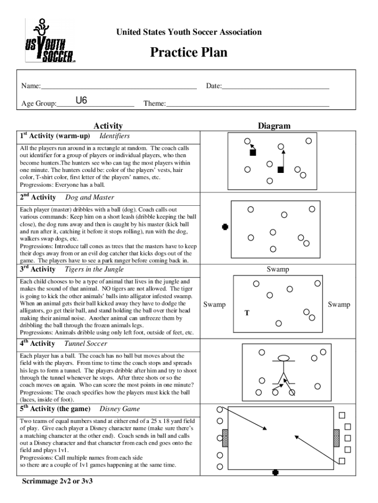 Fillable Online Practice Plan - League Athletics is now SportsEngine HQ ...