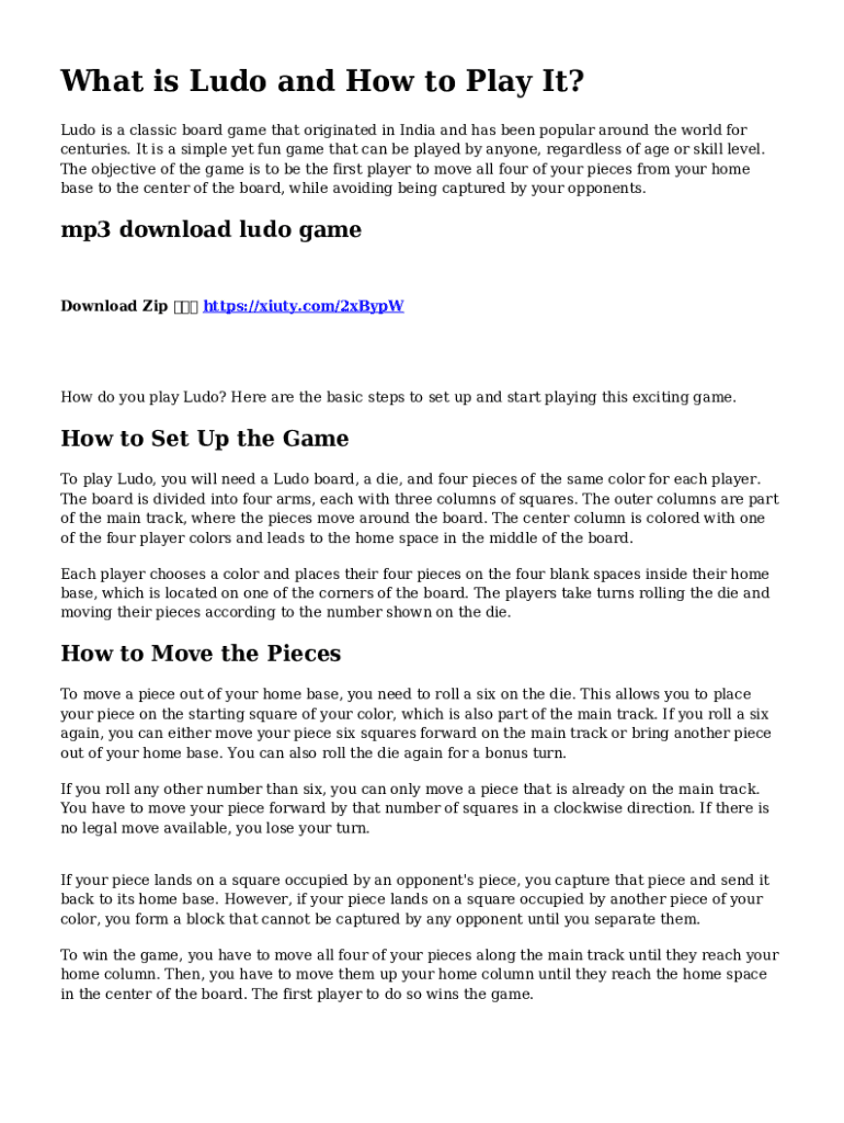 Fillable Online Who Invented Ludo? History and Origin of Ludo Game Fax ...