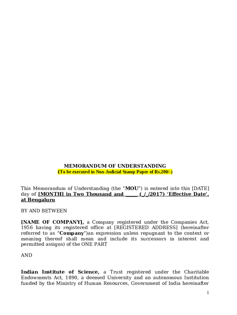 If MOU signing on stamp paper, then is it legally bind? Doc Template ...