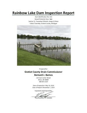 Fillable Online Rainbow Lake Dam Inspection Report Fax Email Print ...