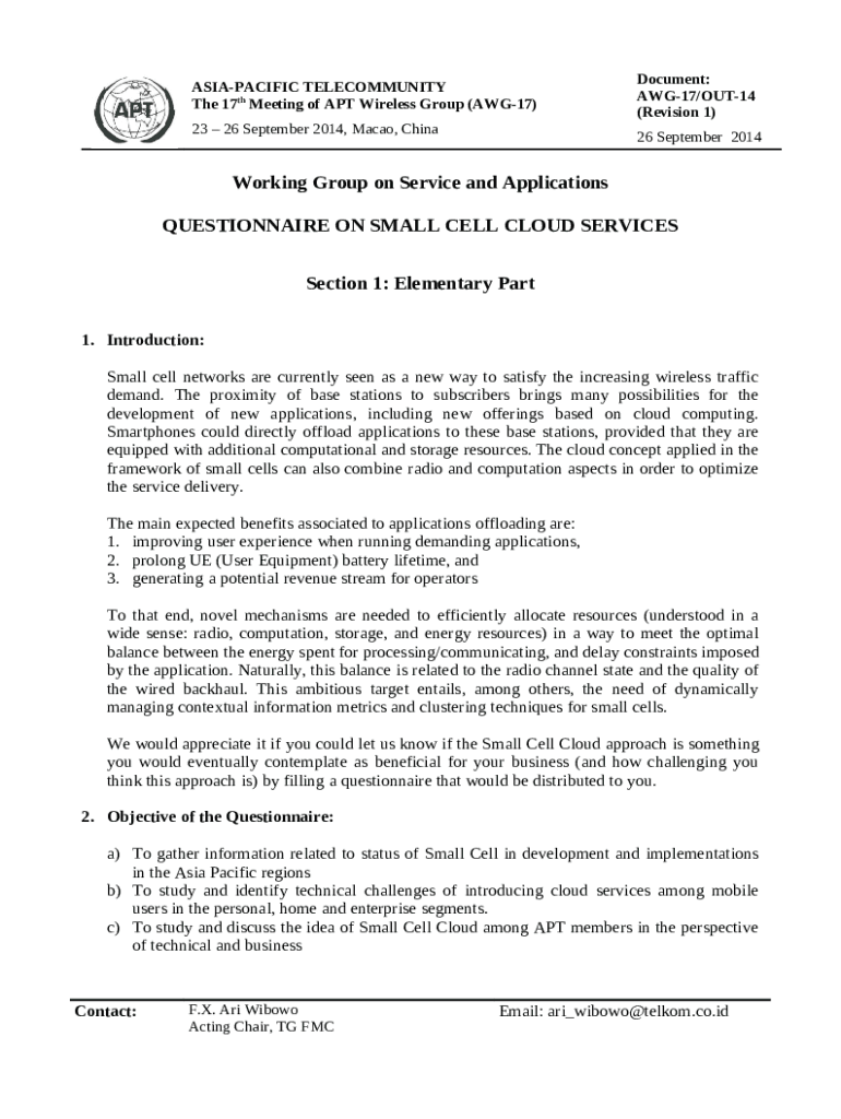 Activities of the APT on Radiocommunication and ... Doc Template ...
