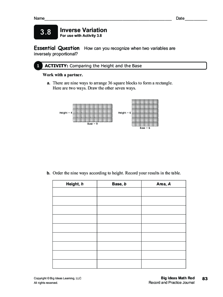 Fillable Online Essential Question How can you recognize when two ...