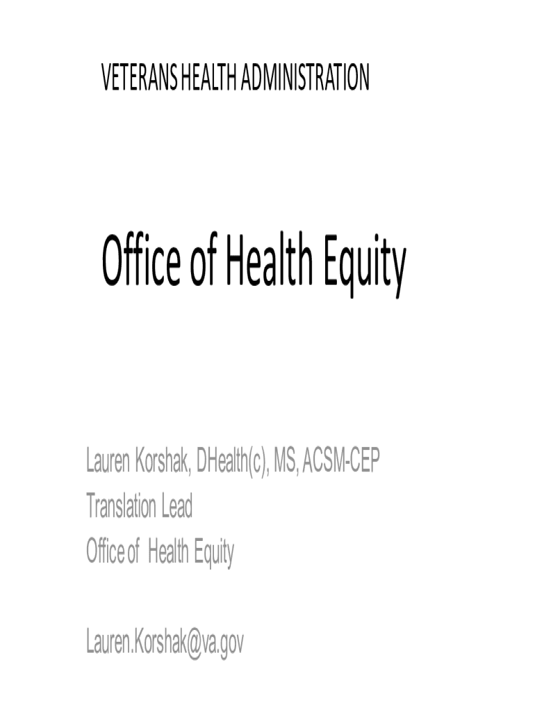 Fillable Online hsrd research va Office of Health Equity Veterans ...