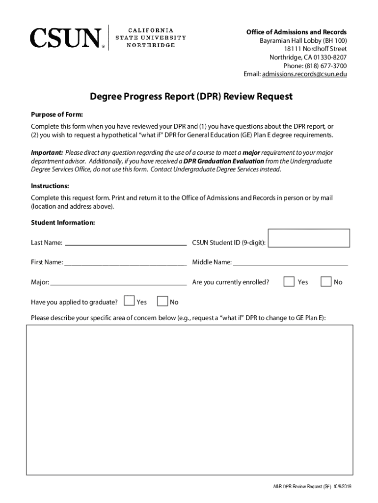 Fillable Online Degree Progress Report Review Request. Print-only form ... Fillable Online Degree Progress Report Review Request. Print-only form ...