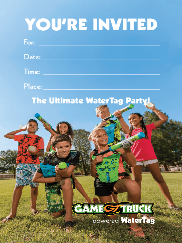 Fillable Online Gamer Party Bus Invitation Editable Template Video Game ...