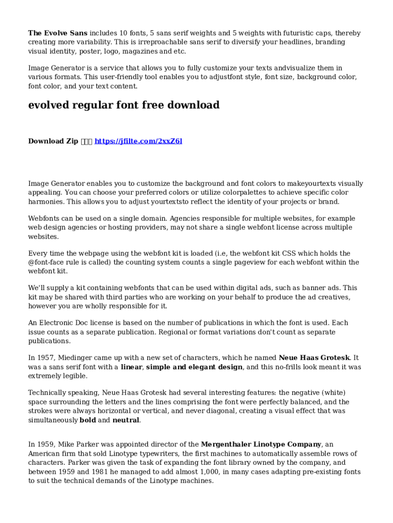 Fillable Online MADE Evolve Sans Font Family - Download Free Font ...