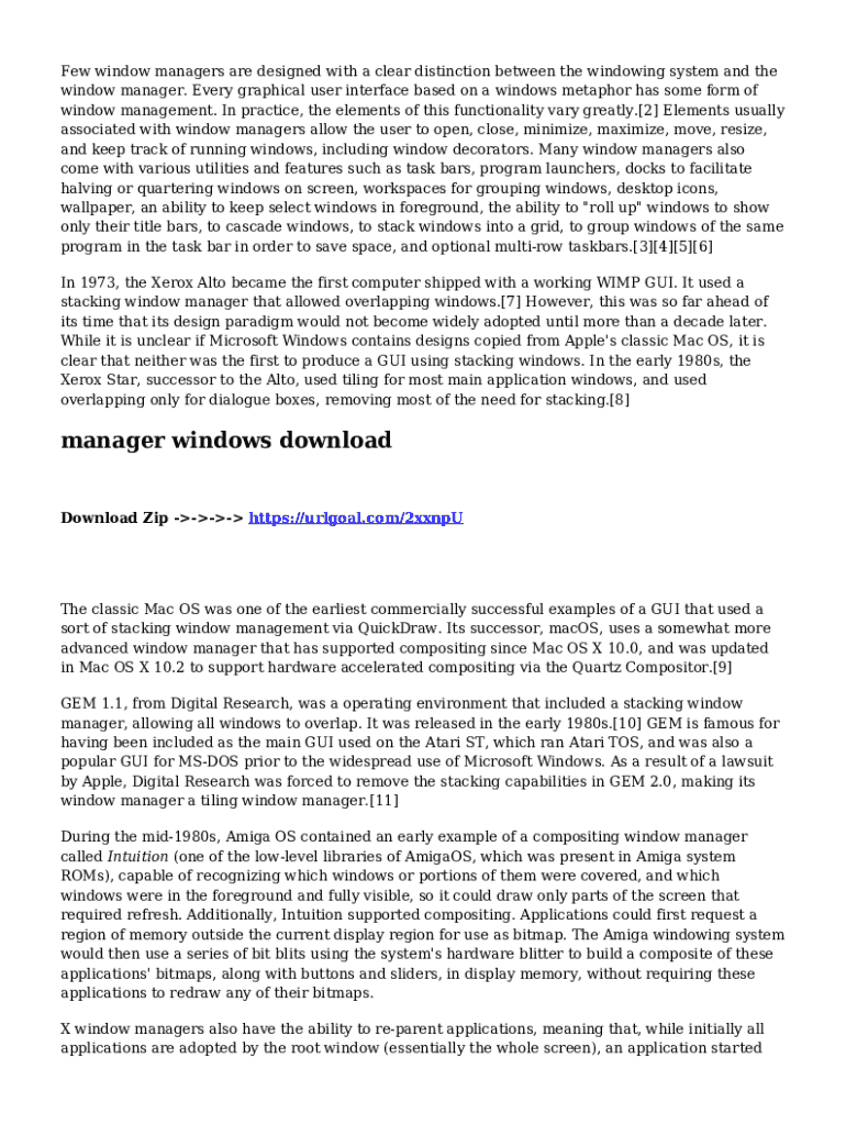 Fillable Online What Is A Windowing System And A Window Manager Fax Email Print Pdffiller