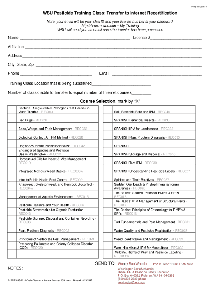 Fillable Online pep wsu Internet Courses - Washington State Department ...