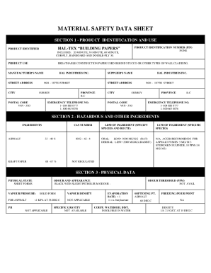 Fillable Online HAL-TEX BUILDING PAPERS Fax Email Print - pdfFiller