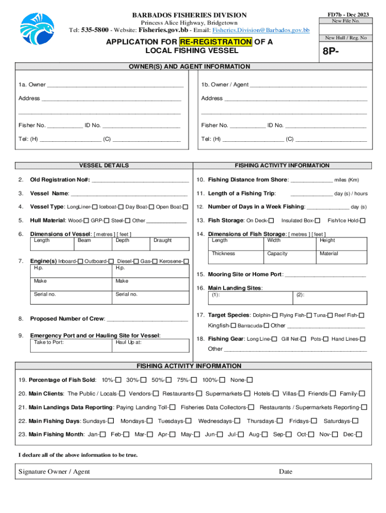 Fillable Online Forms - Barbados Fisheries Division Fax Email Print ...