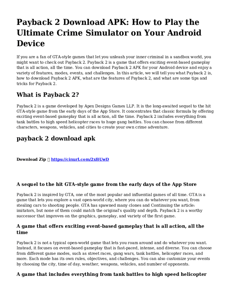 Fillable Online Payback 2 - The Battle Sandbox - Apps on Google Play Fax Email Print - pdfFiller