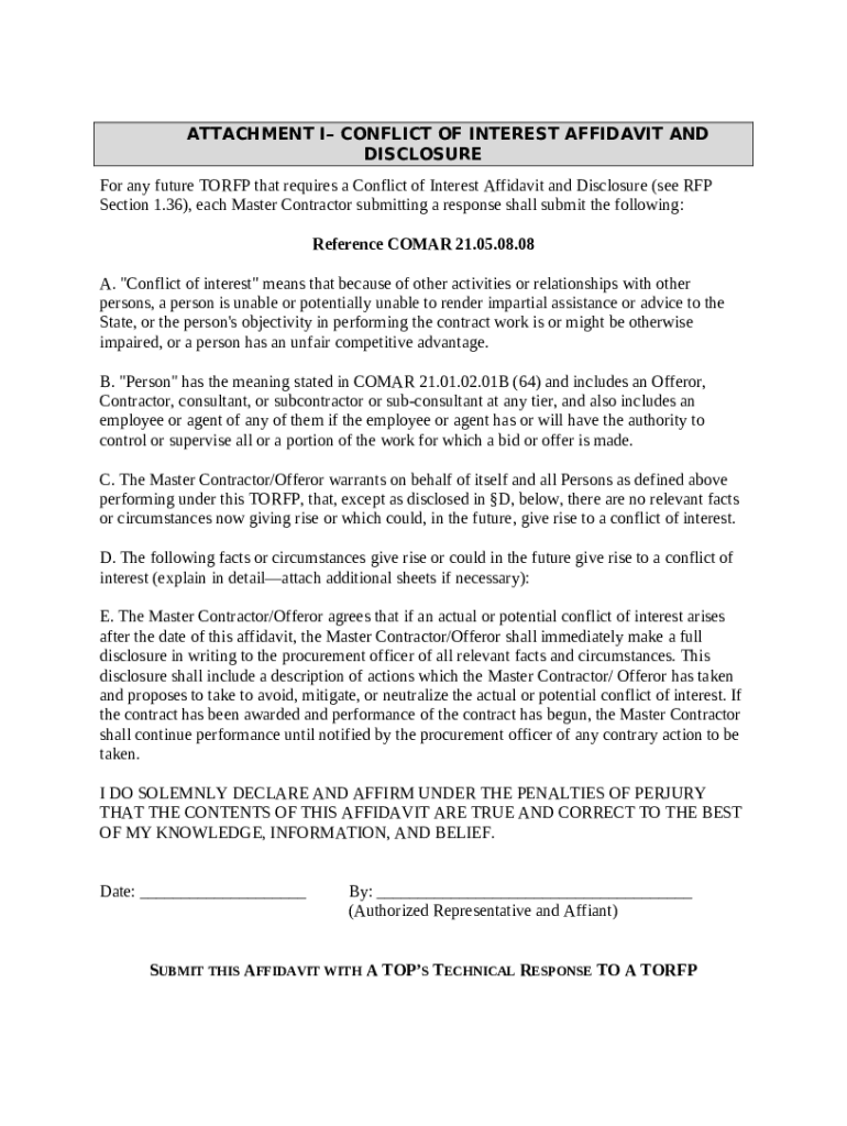 Audit Services Contract 2015 - Conflict of Interest Affidavit - dbm ...