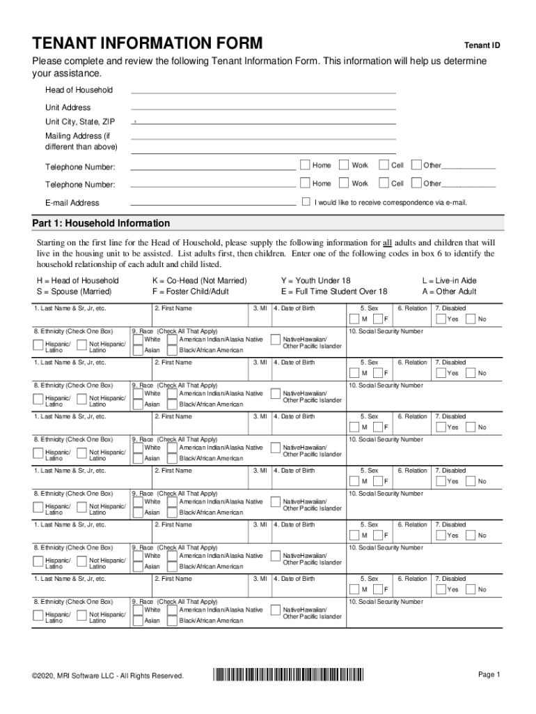 Fillable Online Tenant Report Form Fax Email Print - pdfFiller