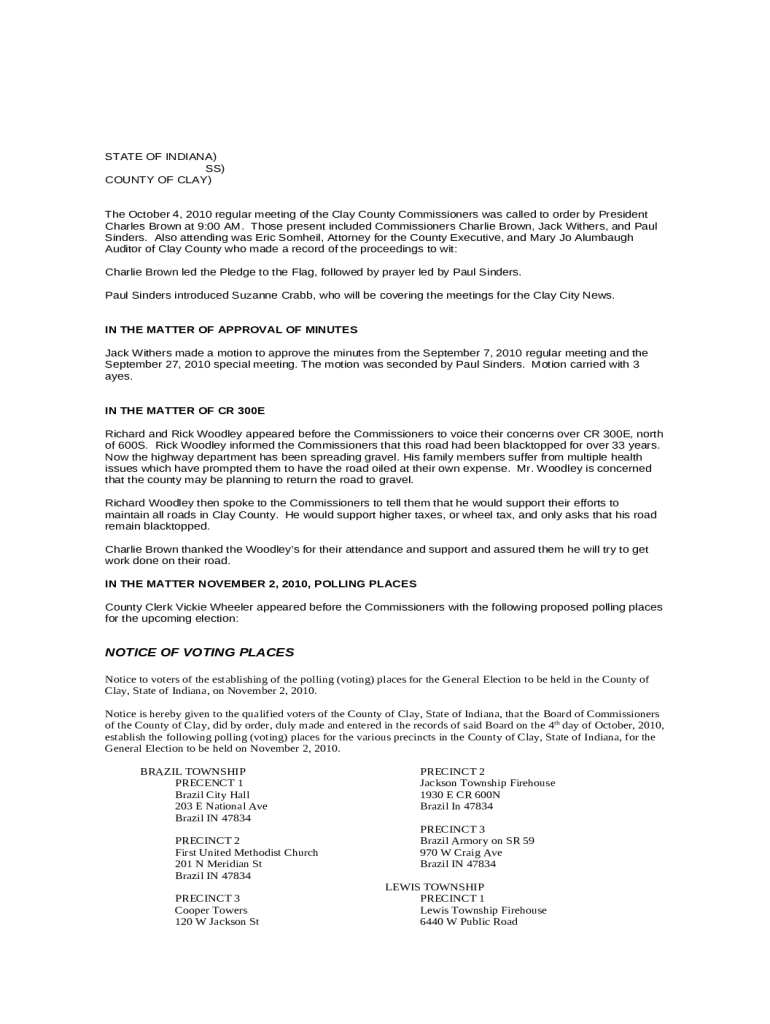 The motion was seconded by Paul Sinders Doc Template | pdfFiller