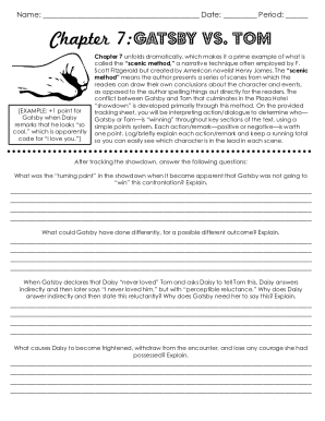 Fillable Online THE GREAT GATSBY Chapter 7 Gatsby vs. Tom CH ... Fax ...