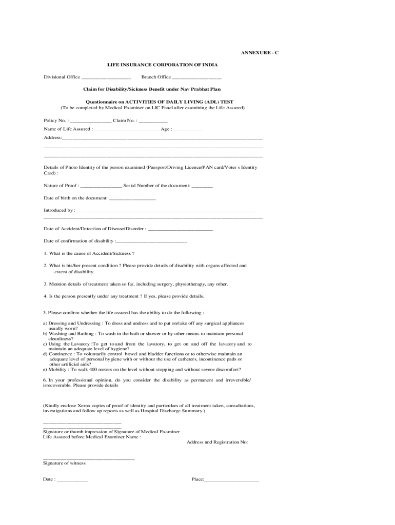 Fillable Online Download LIC India Forms for Hassle-Free Transactions ...