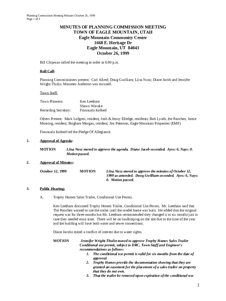 Planning Commissioners present:Carl Allred; Doug Gwilliam; Liisa Nusz ...