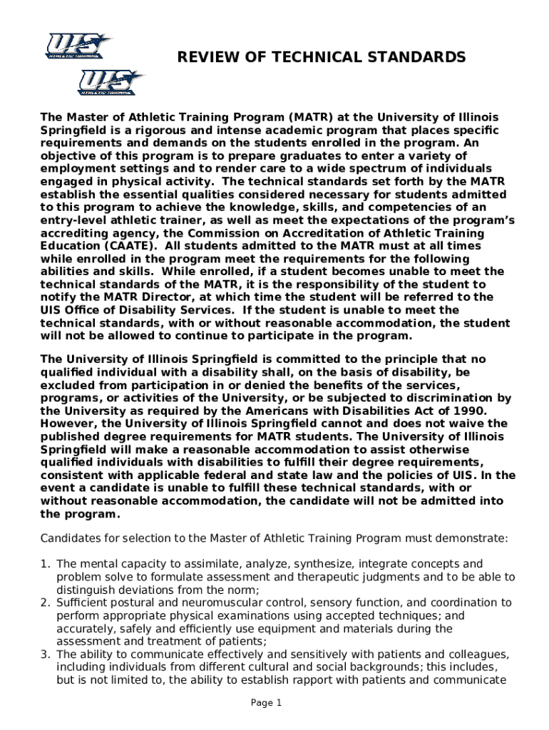MATR Technical Standards Doc Template | pdfFiller