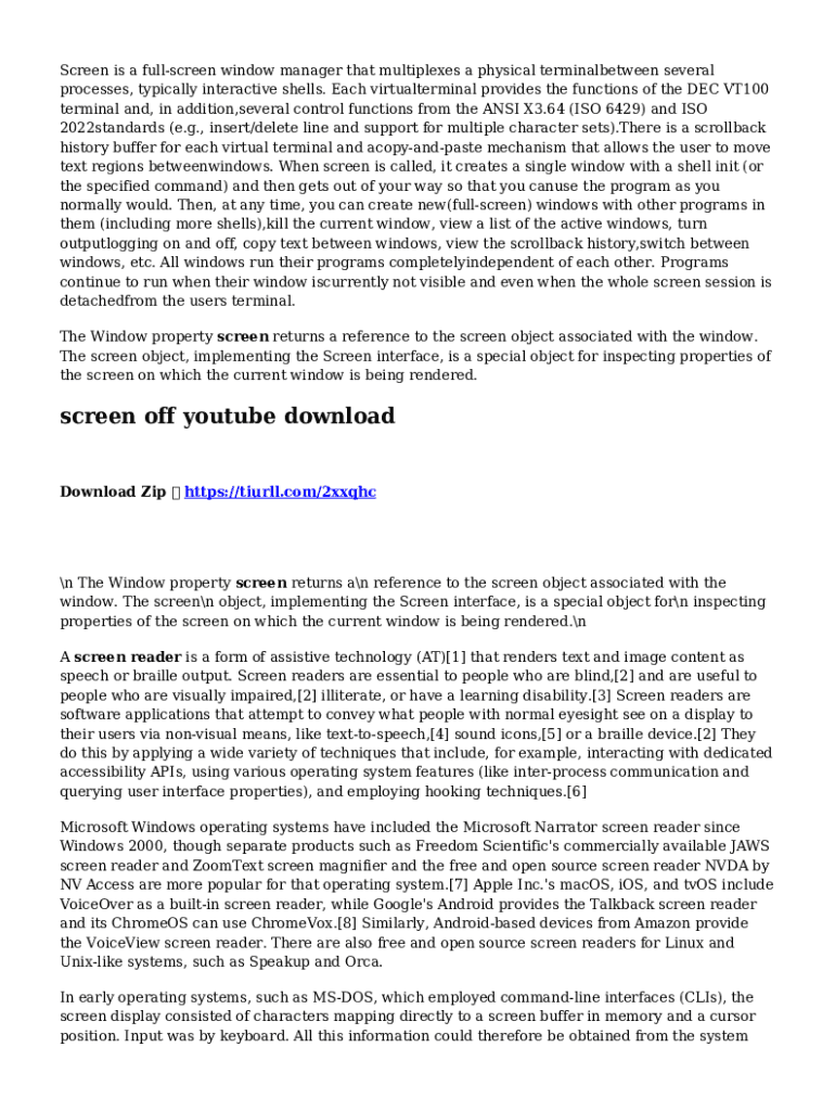 Fillable Online Screen VT100/ANSI Terminal Emulator Cheat Sheet Fax ...