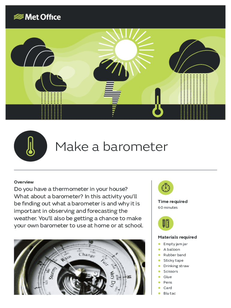 Fillable Online How to Make a Barometer - Weather Science STEM Project ...