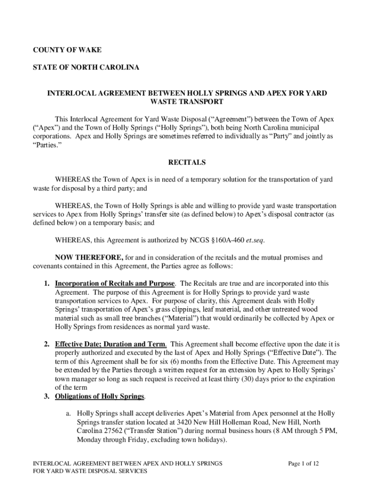 Fillable Online agreement for east wake transfer station operation ...