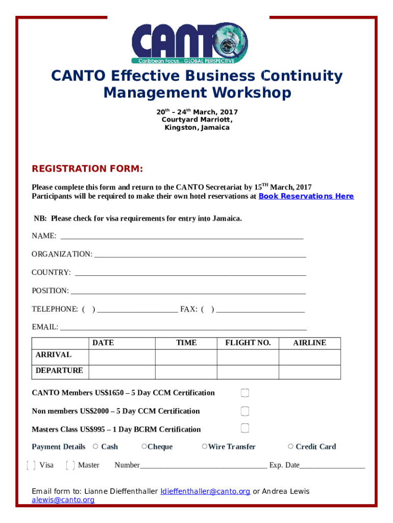 Registration CANTO Doc Template | pdfFiller