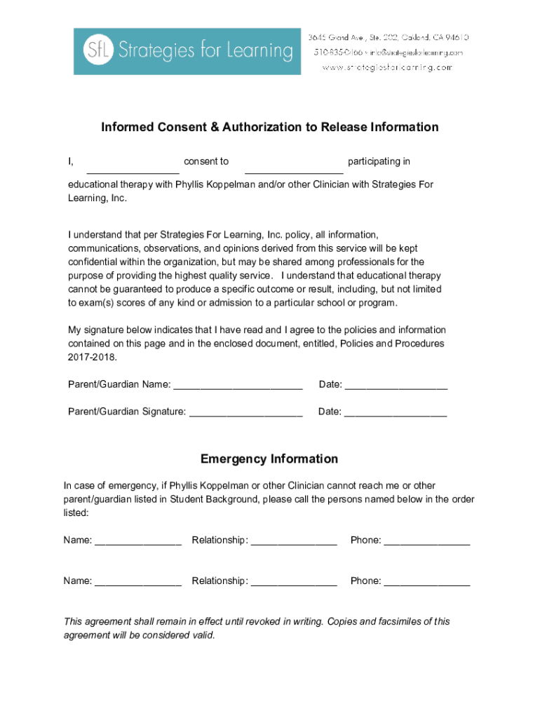 Fillable Online Strategies for Learning Intake Form Fax Email Print ...