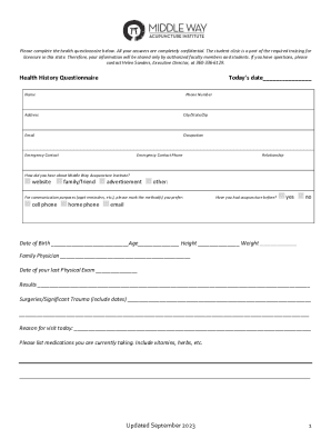 Fillable Online Please complete the health questionnaire below Fax ...