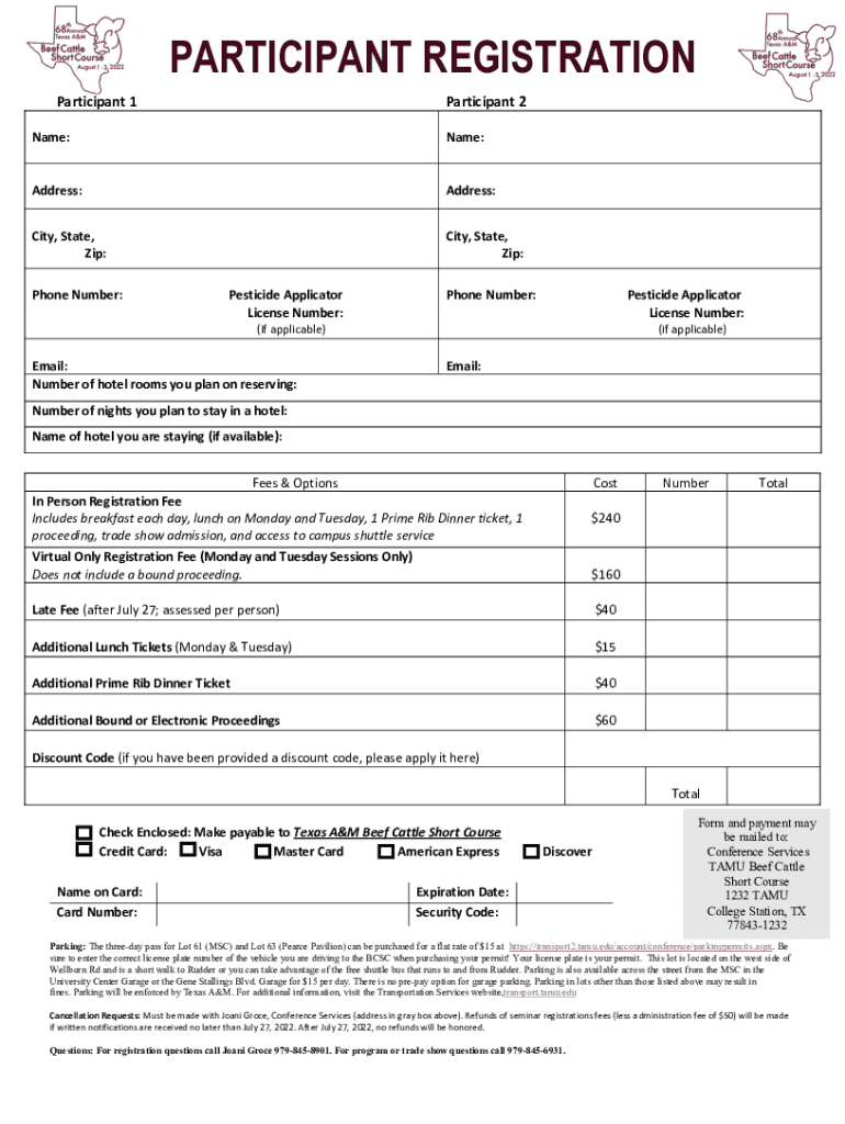 Fillable Online Participant Printable Registration Form.docx Fax Email ...