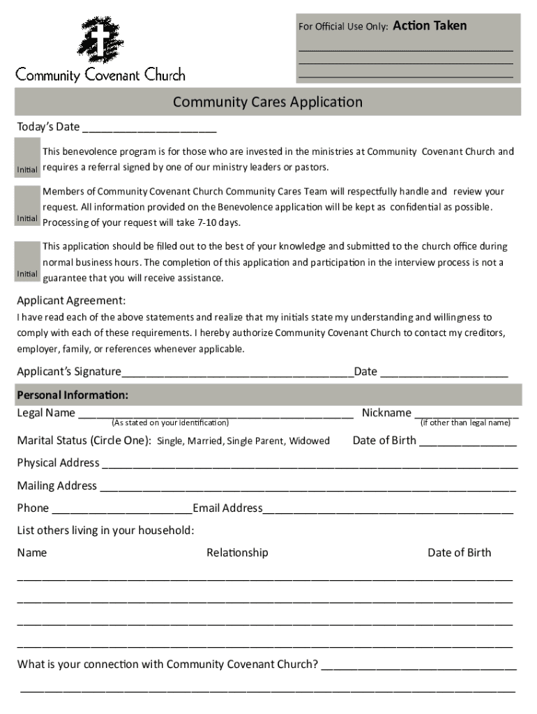 Fillable Online Community Cares application Fax Email Print - pdfFiller