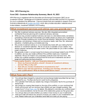 Fillable Online Form CRS Disclosure2023 Fax Email Print - pdfFiller