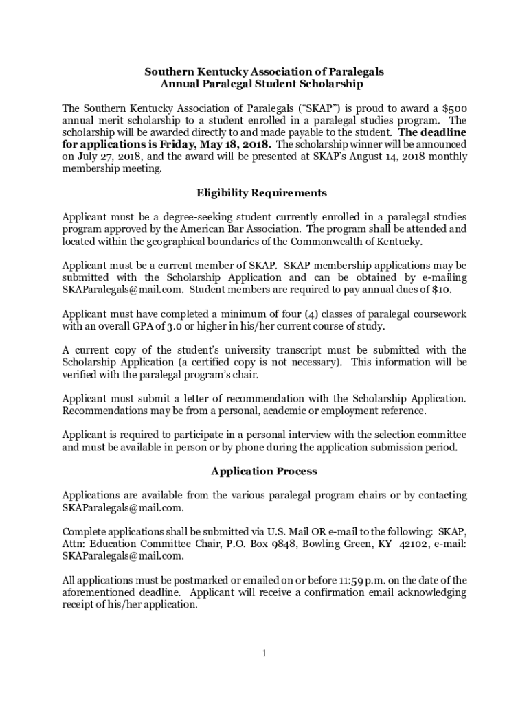 Fillable Online Southern Kentucky Association of Paralegals-SKAP Fax ...