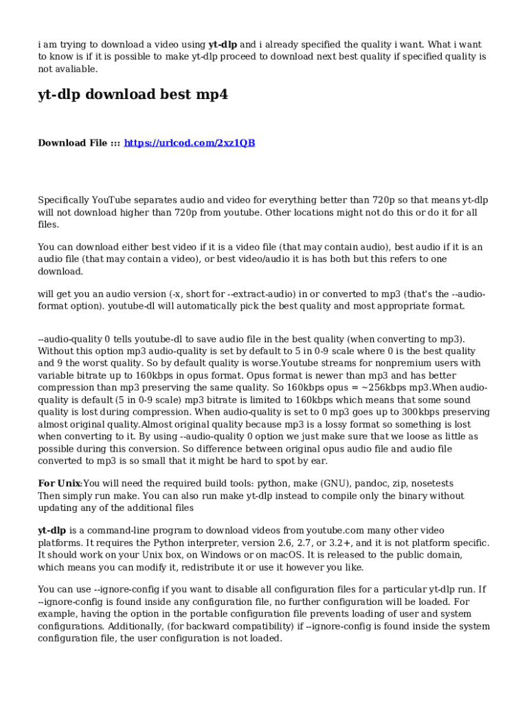 Fillable Online command line - How to select video quality from youtube ...