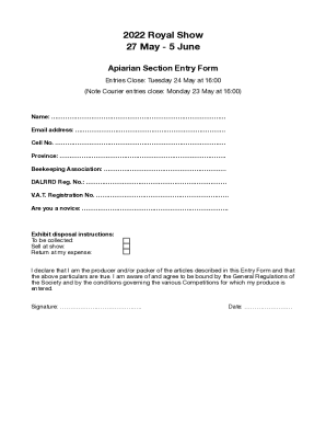 Fillable Online RAS Entry form Fax Email Print - pdfFiller