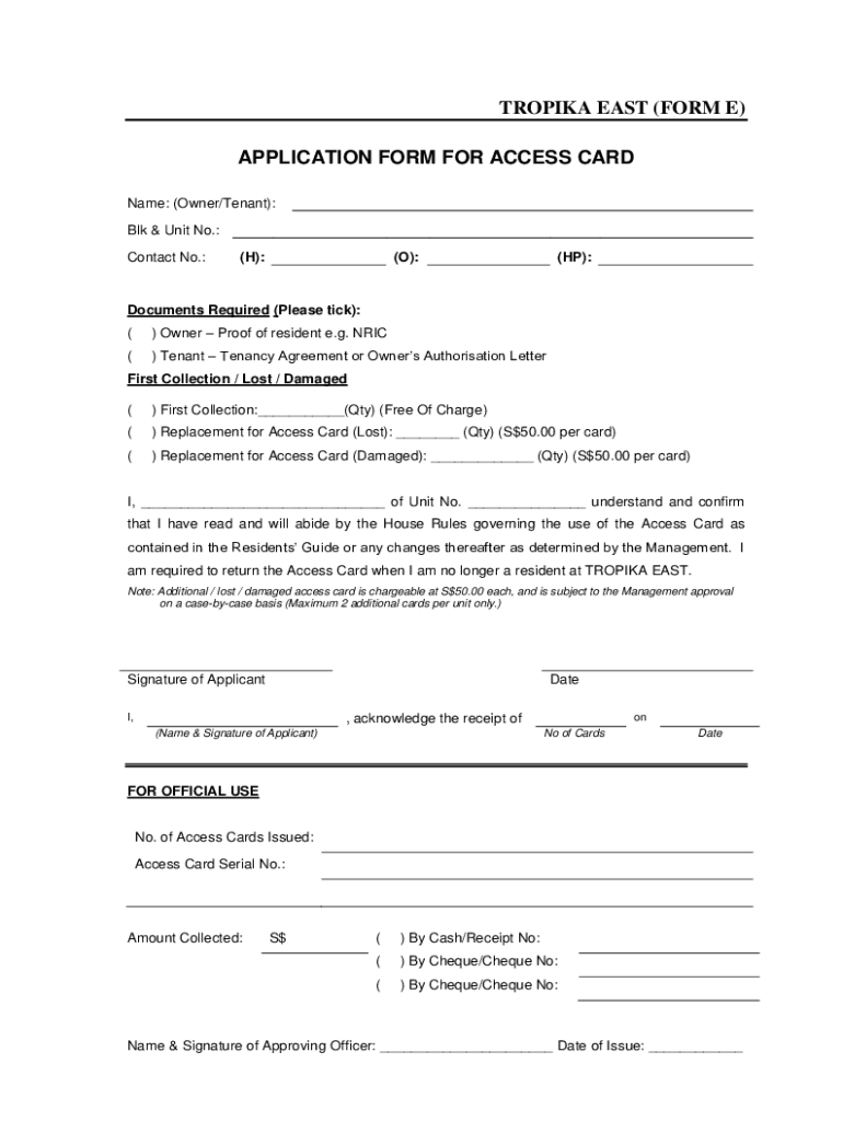 Fillable Online Access Card Request Form - 17th Street Plaza's Tenant ...