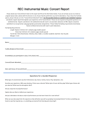 Fillable Online How to Write an Interesting Concert Report With Ease ...